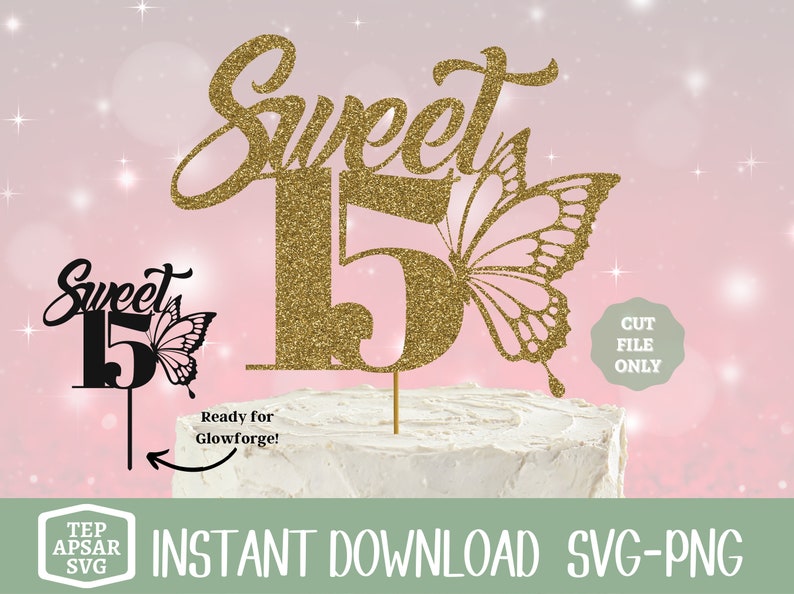Sweet 15 SVG Mis Quince Cake Topper SVG Quince Anos Feliz - Etsy México