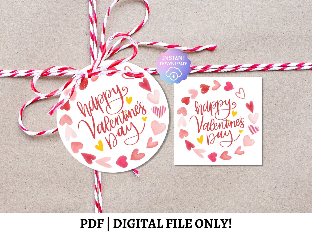 Valentine's Day Gift Tag Template, Cookie Tags, Sweet Treat Printable ...