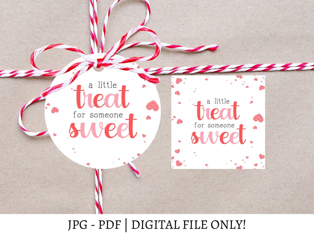 Valentine's Day Gift Tag Template, Cookie Tags, Sweet Treat Printable ...
