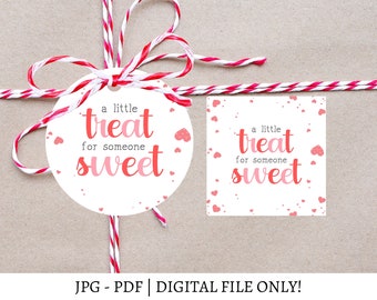 Valentine's Day Gift Tag Template, Cookie Tags, Sweet Treat Printable ...