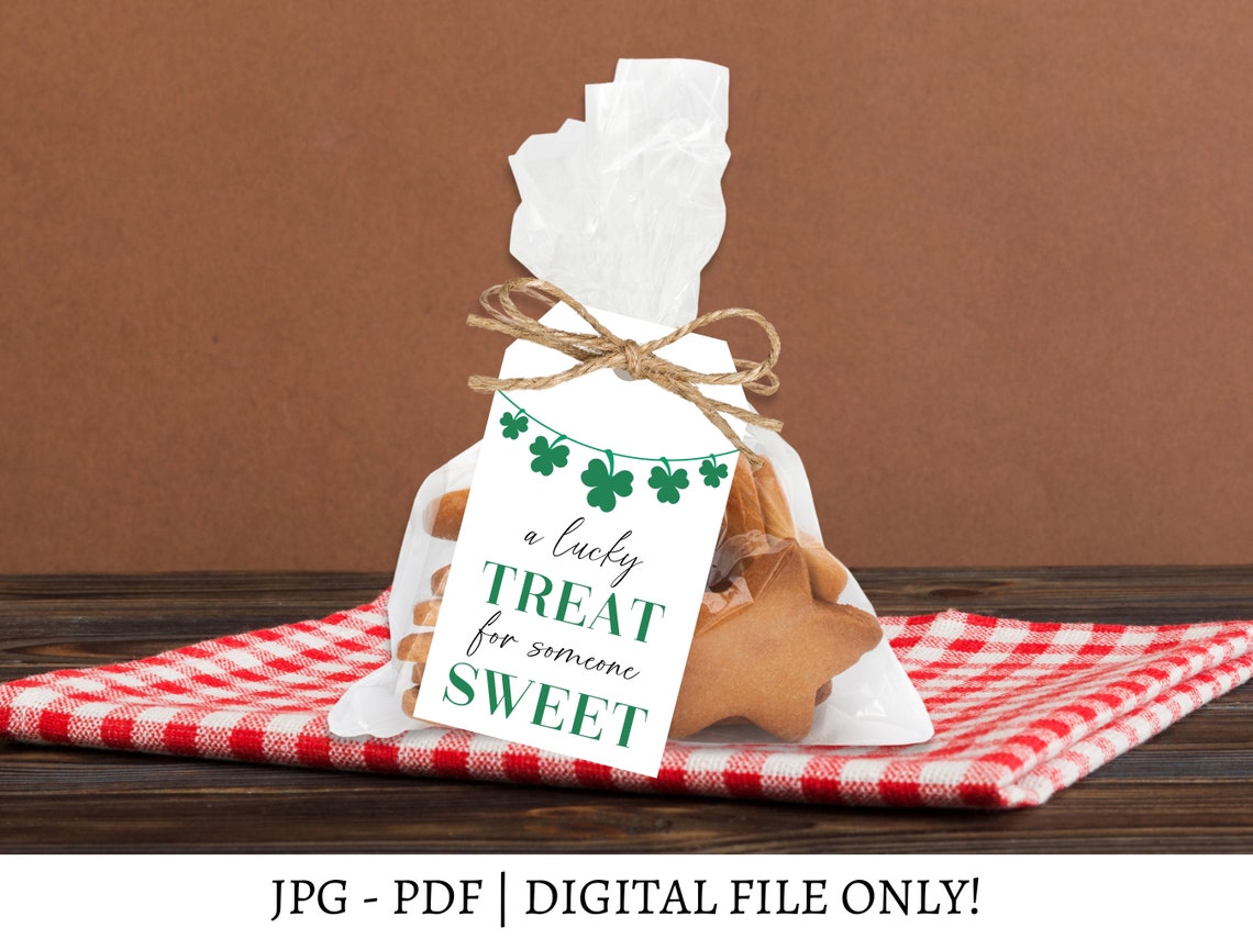 St. Patrick's Day Gift Tag Template, A Treat for Someone Sweet, Cookie ...