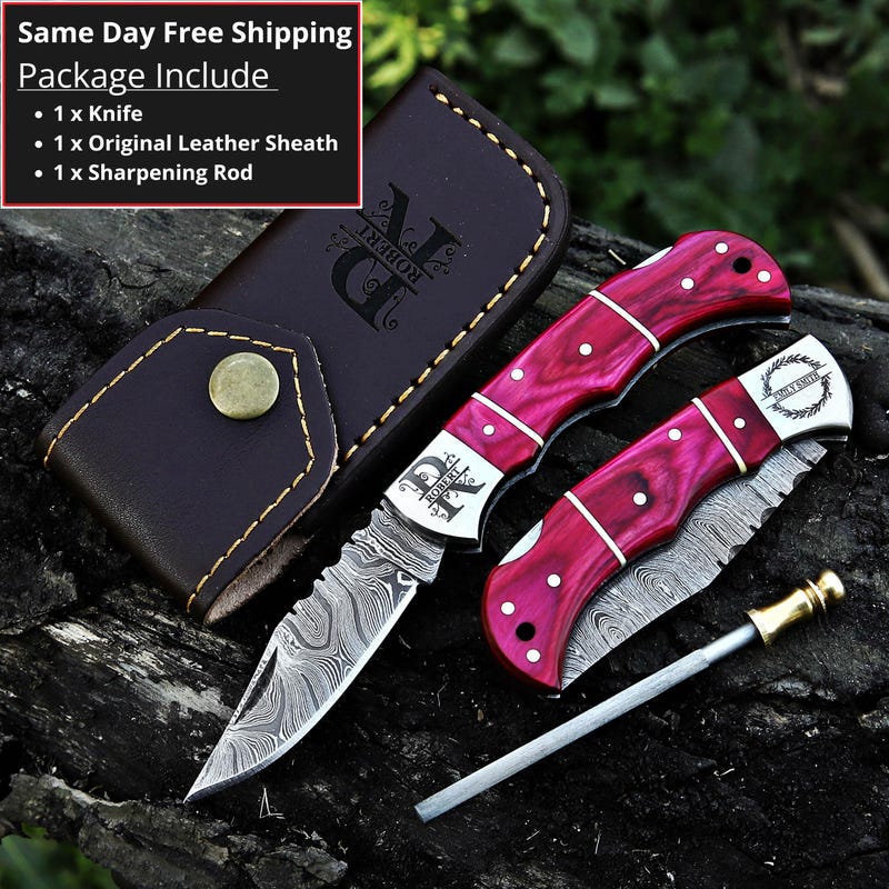 Damascus Knife Girl - Etsy