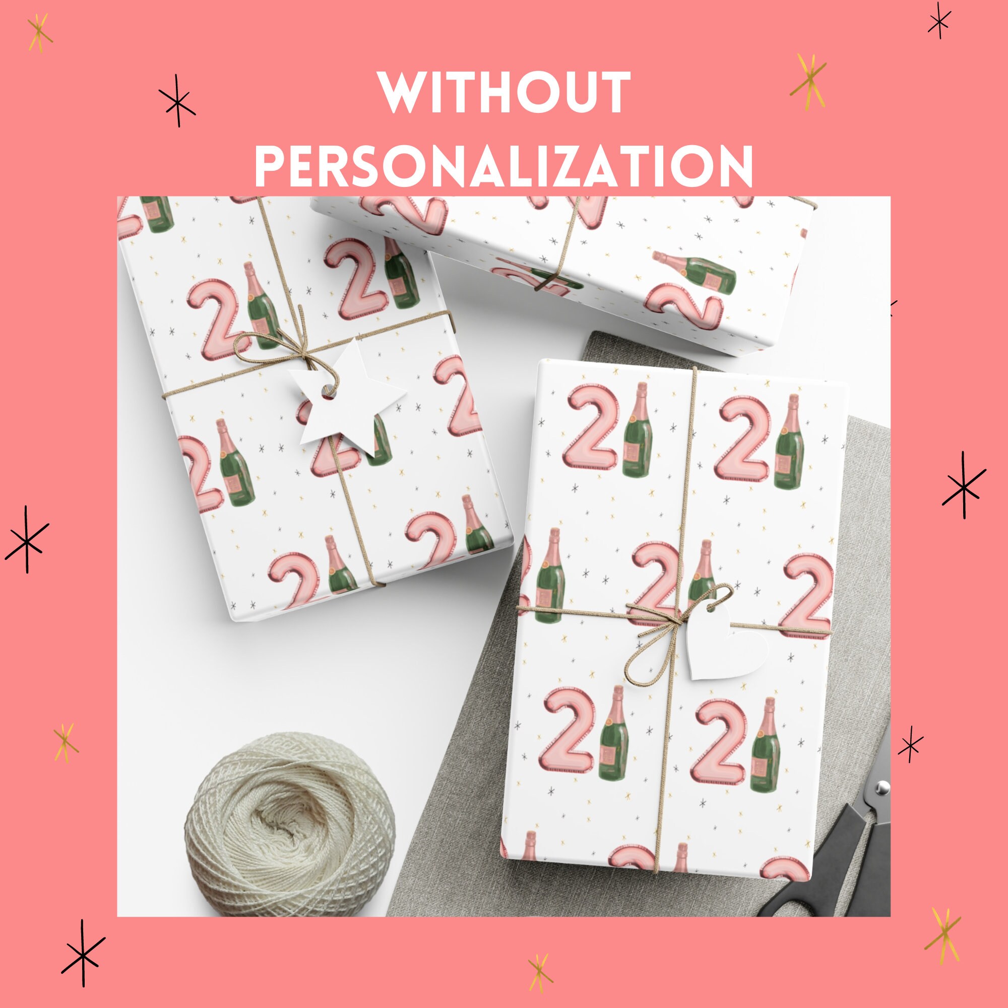 21st Birthday Wrapping Paper, Personalized 21 Wrapping Paper, 21st ...