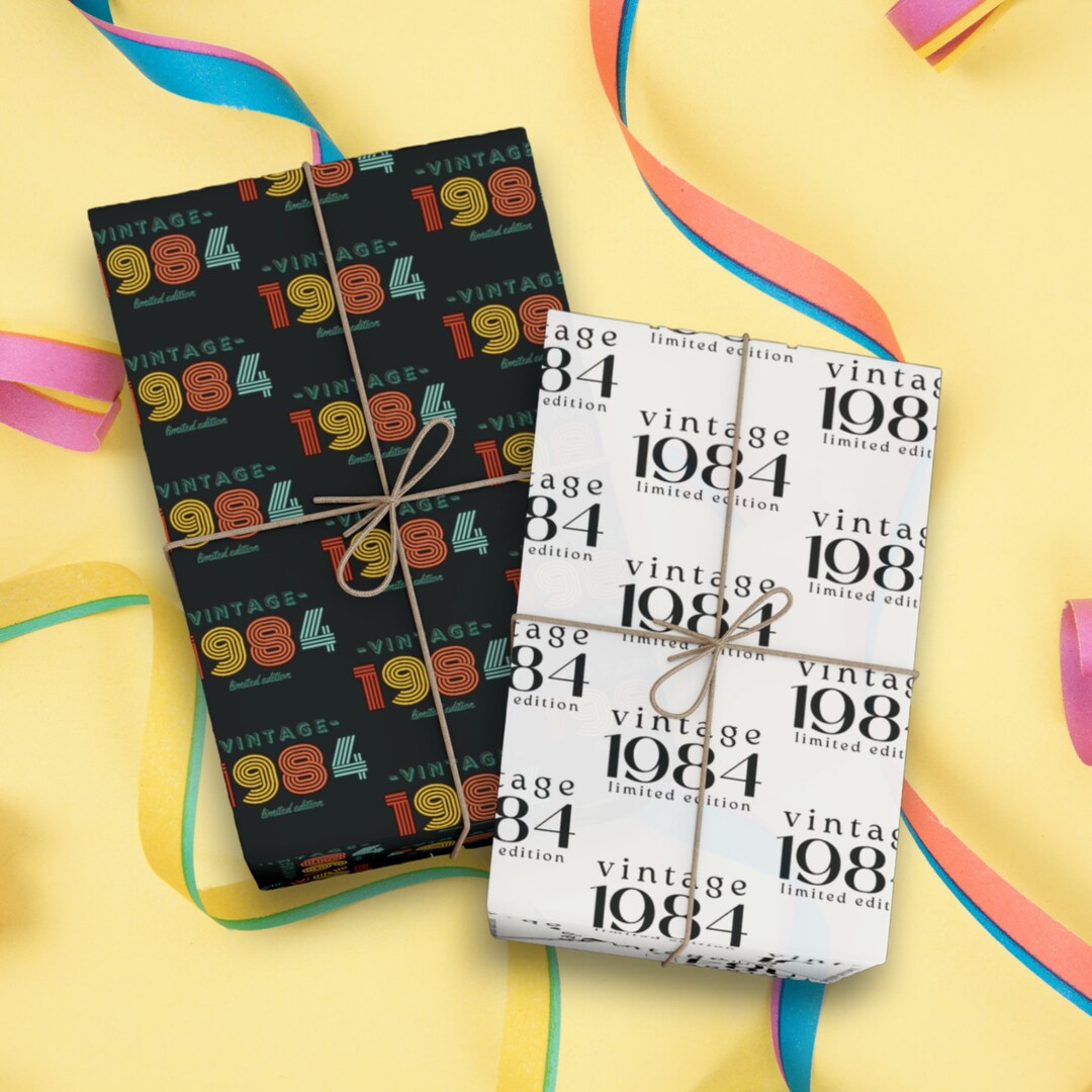 Funny 40th Birthday Wrapping Paper, Funny Wrapping Paper for 1984 Year ...