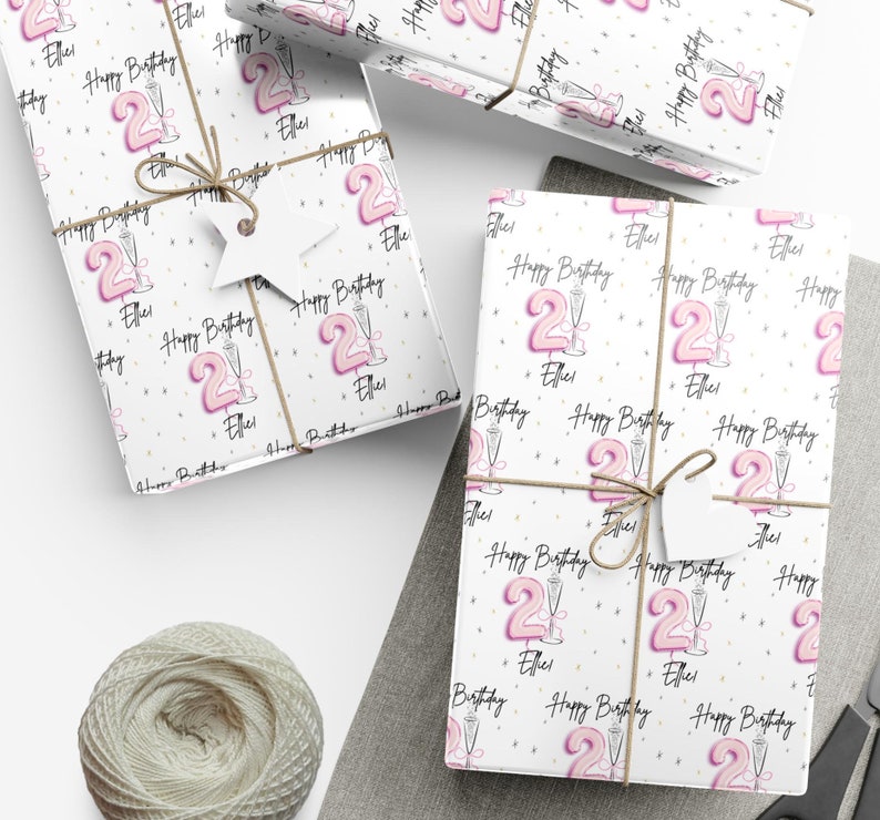 Personalized 21st Birthday Wrapping Paper, 21 Wrapping Paper With Name ...