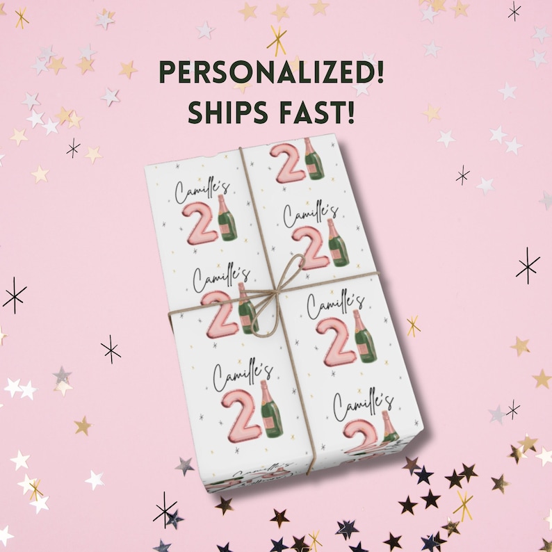 21st Birthday Wrapping Paper, Personalized 21 Wrapping Paper, 21st ...