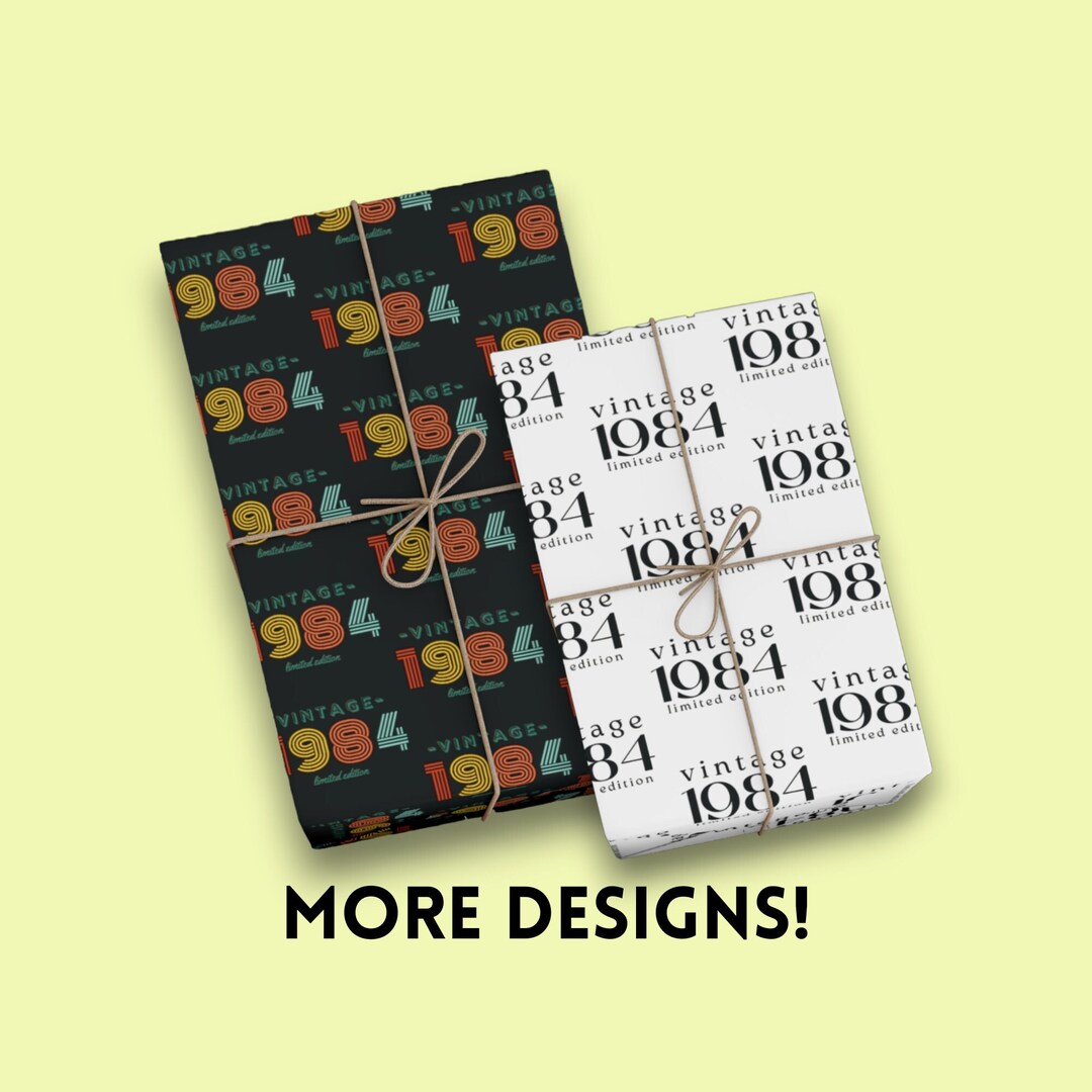 Funny 40th Birthday Wrapping Paper, Funny Wrapping Paper for 1984 Year ...