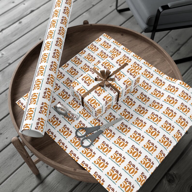 Funny 50th Birthday Wrapping Paper Rolls, Gift Wrap for 50th Birthday ...