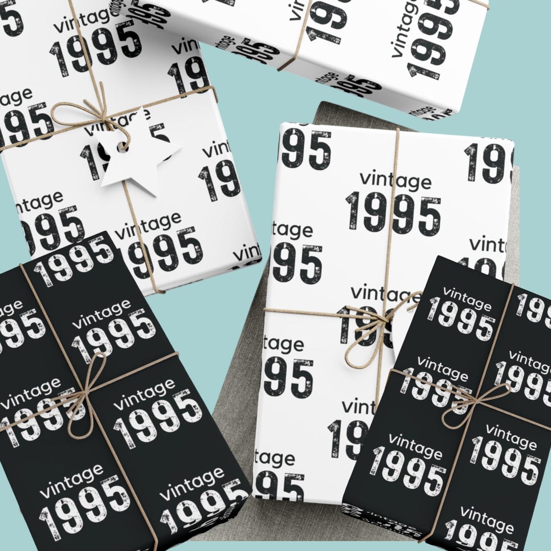Funny 30th Birthday Wrapping Paper Roll, 30 Wrapping Paper, 1995 Year ...