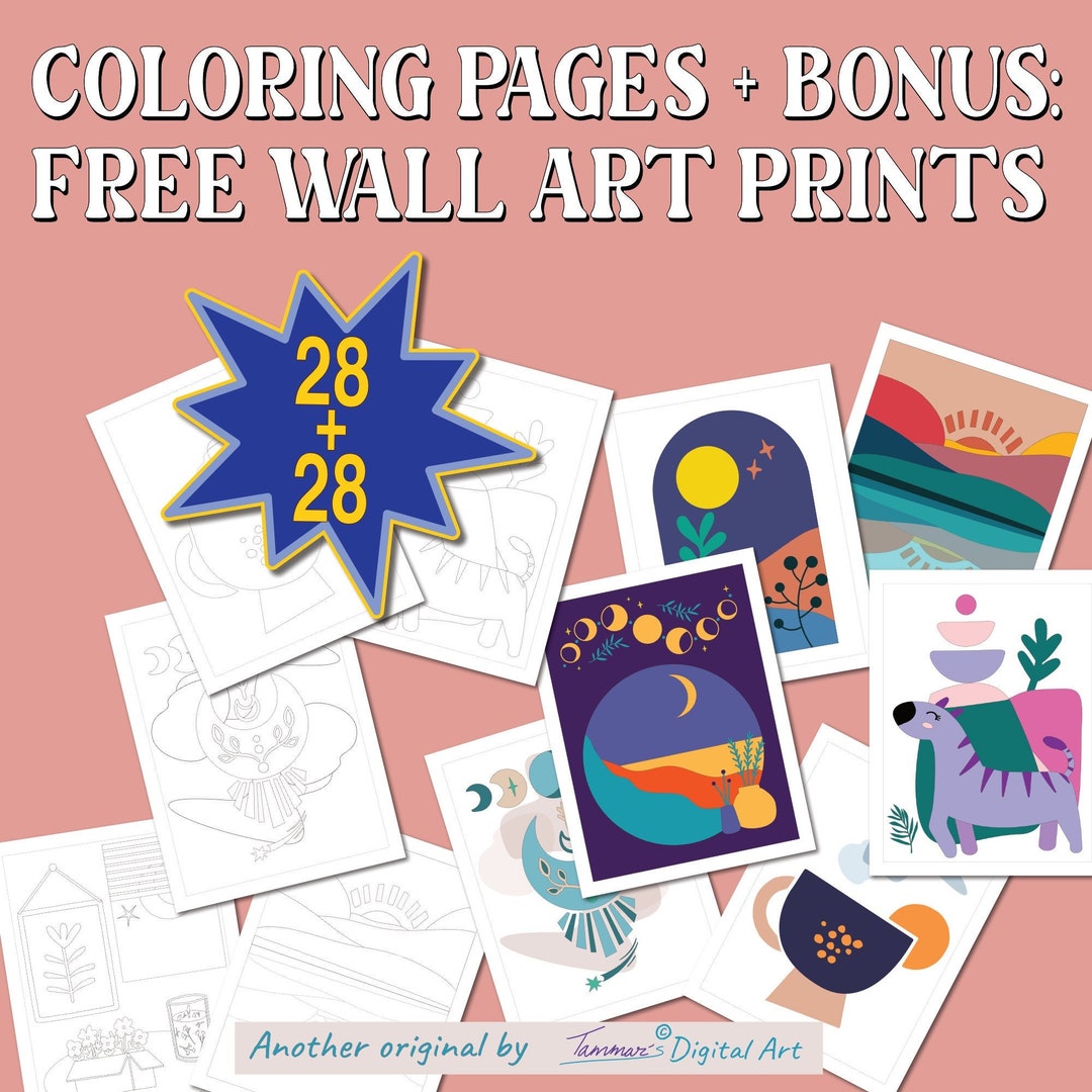 Calming Corner Printable Coloring Pages, Calm Down, Boho Wall Art, FREE ...