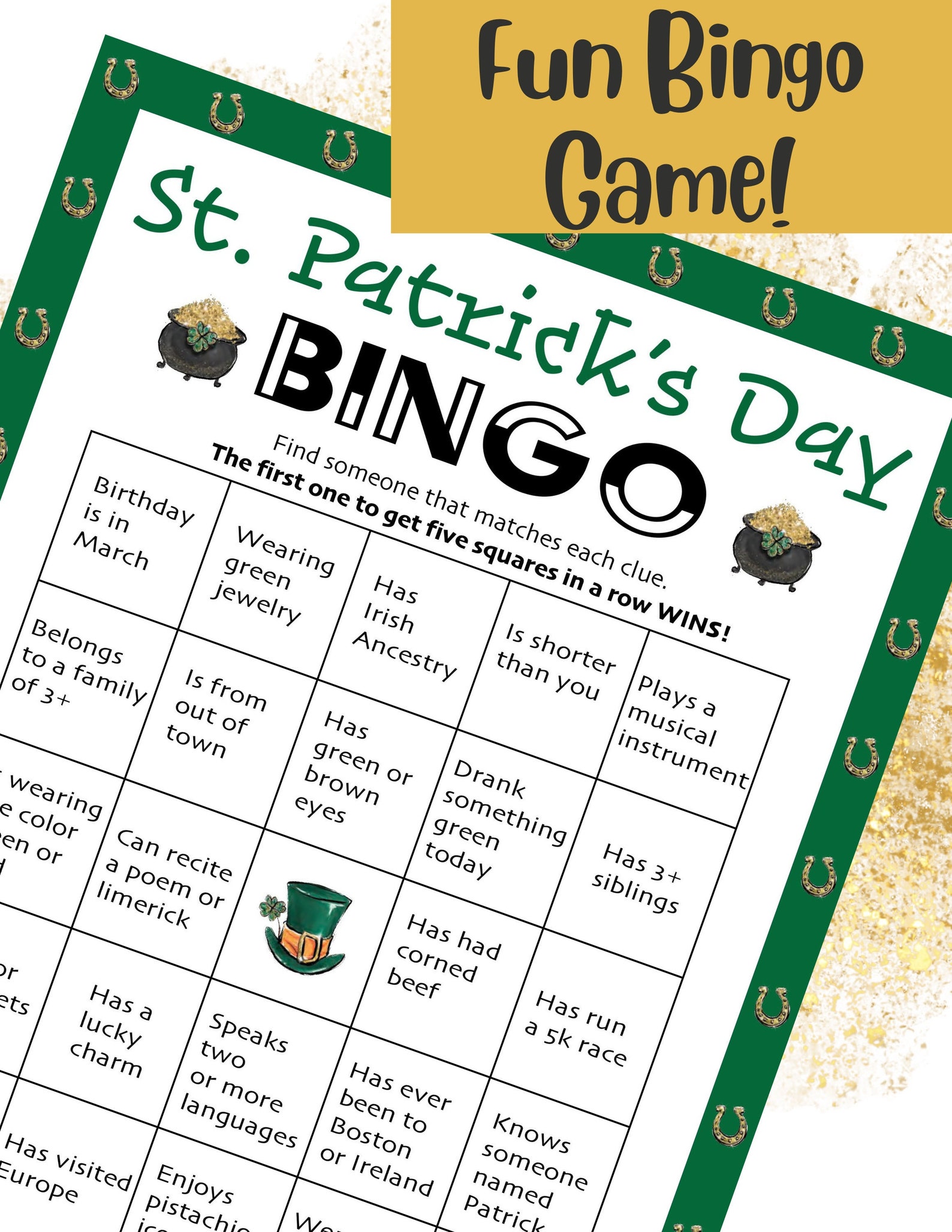 Lucky Leprechaun Bingo: Find the Guest Edition | St. Patrick's Day ...
