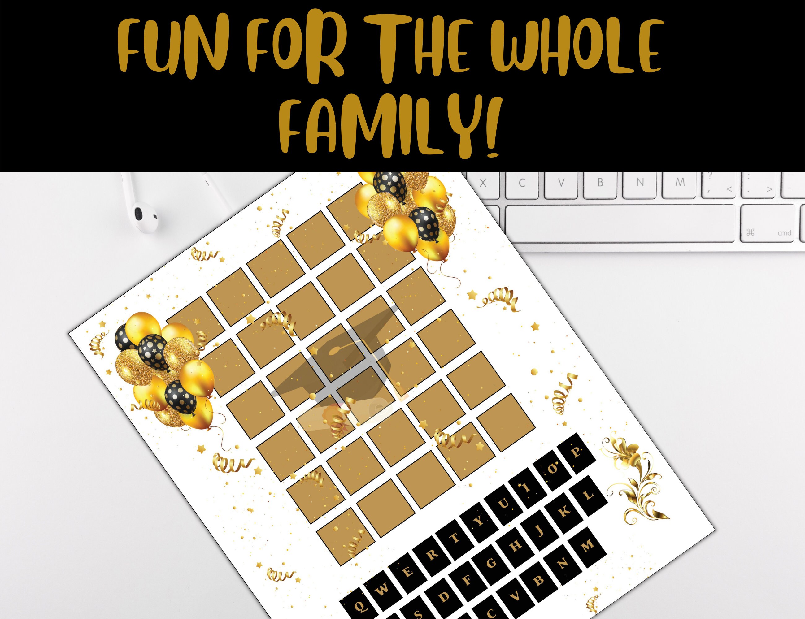 Caps off to Graduation: A Fun and Festive Word Printable Game - Etsy