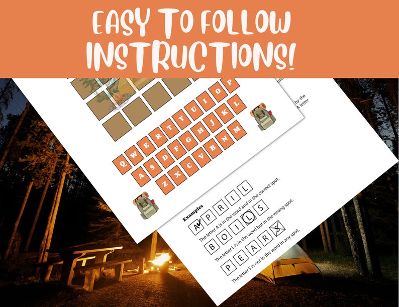 Campfire Word Search Camping Games Word Trivia Game - Etsy