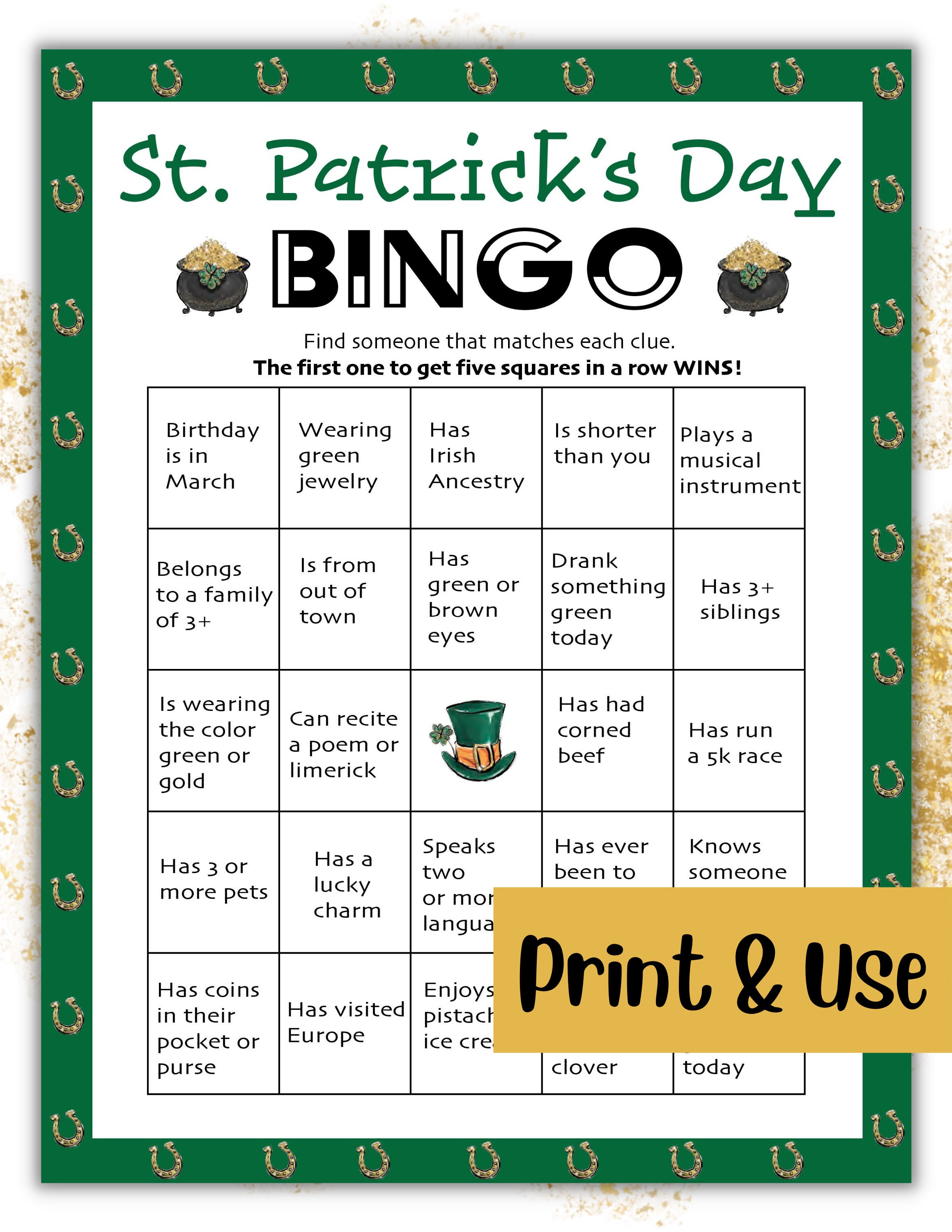 Lucky Leprechaun Bingo: Find the Guest Edition | St. Patrick's Day ...