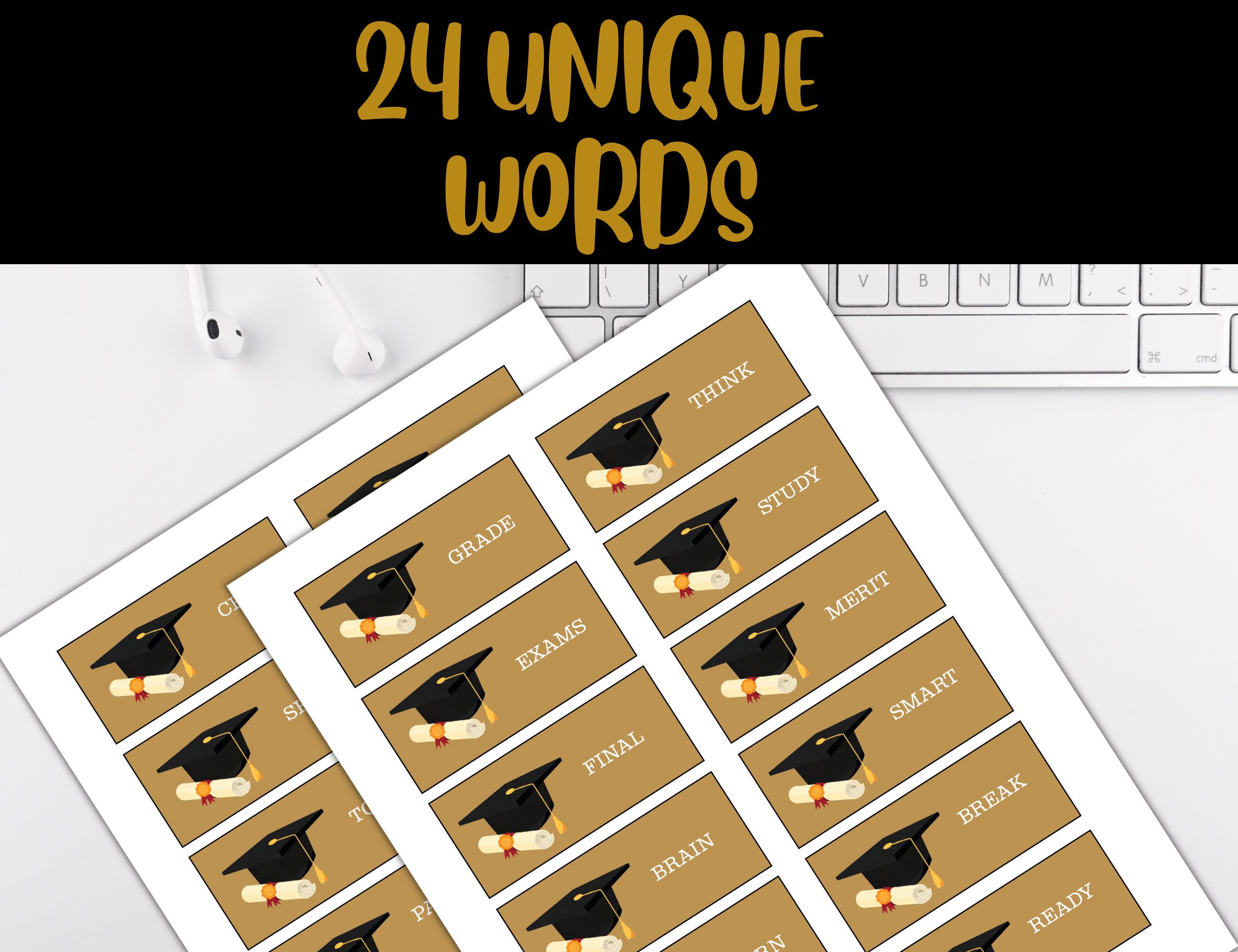 Caps off to Graduation: A Fun and Festive Word Printable Game - Etsy