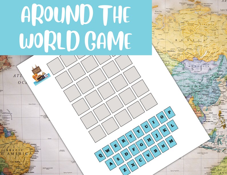 Around the World Word Trivia Game: A Global Adventure - Etsy