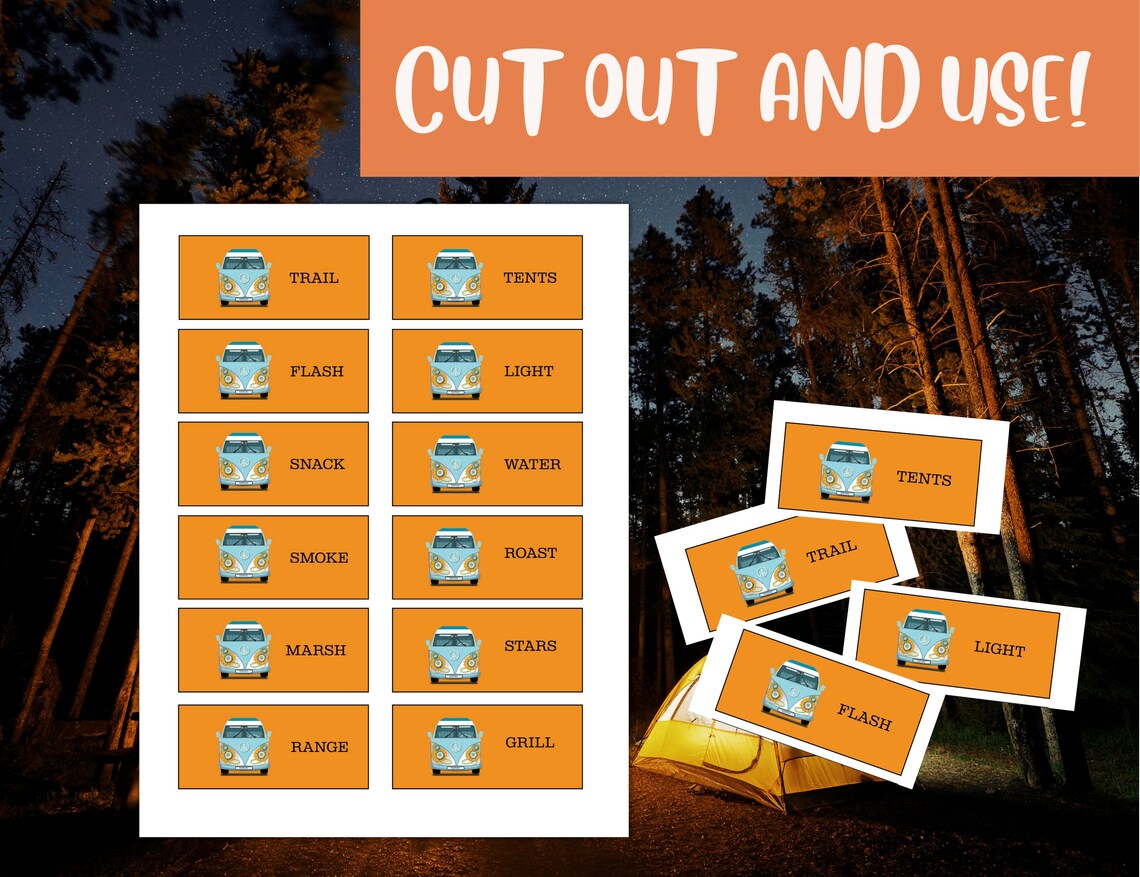 Campfire Word Search Camping Games Word Trivia Game - Etsy