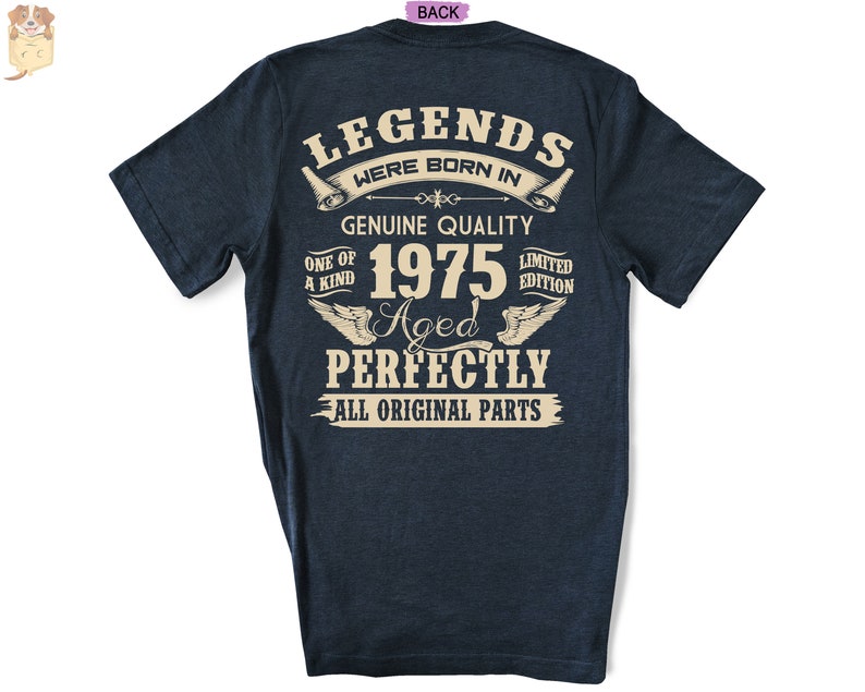 Vintage Birthday Gift for Man 1975 51th Birthday Shirt Made in 1975 ...