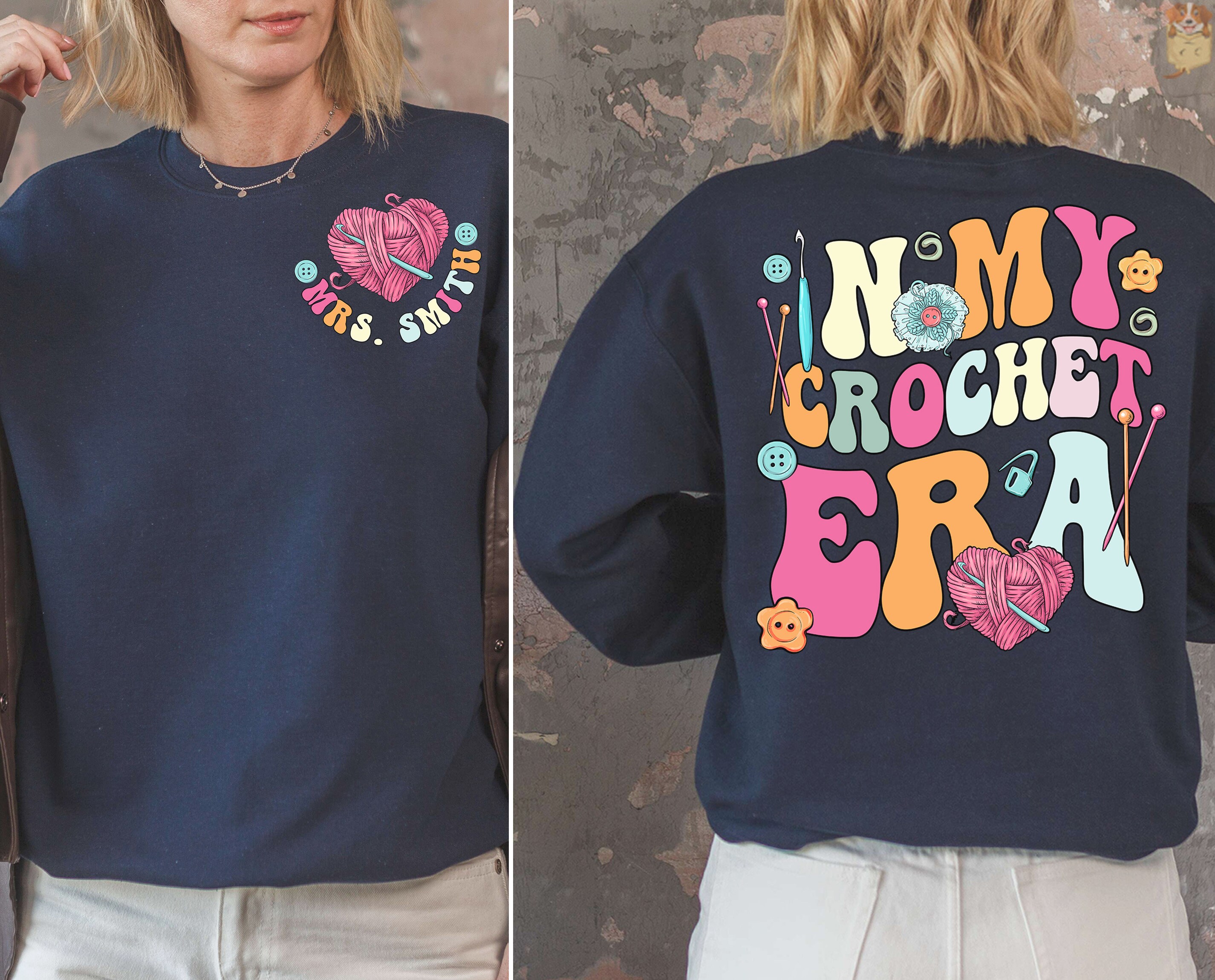 Funny Crochet Sweatshirt Personalized in My Crochet Era Sweatshirt ...
