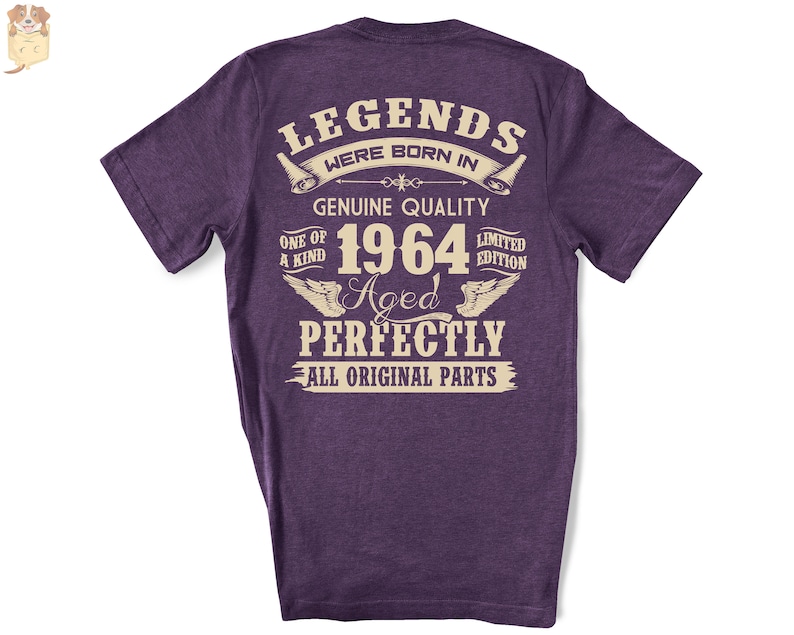 Vintage Birthday Gift for Man 1964 62th Birthday Shirt Made in 1964 ...