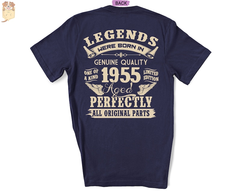 Vintage Birthday Gift for Man 1955 71th Birthday Shirt Made in 1955 ...