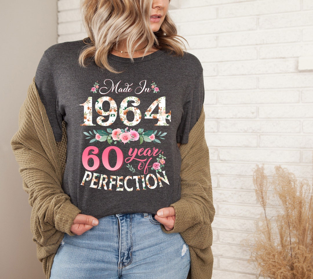 Vintage Birthday Were Born in 1964 Gifts 1964 60th Birthday Day Shirt ...