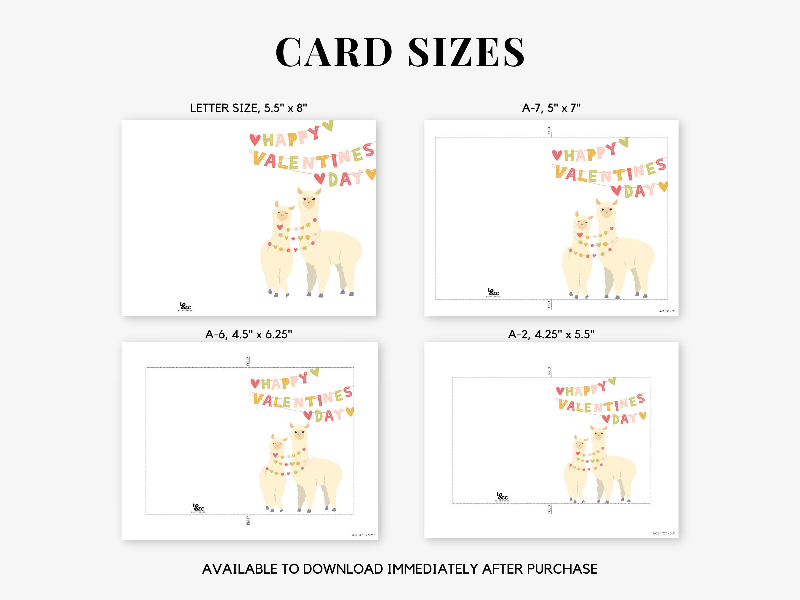 Festive Llamas Valentine's Day Printable Card | Instant Digital ...