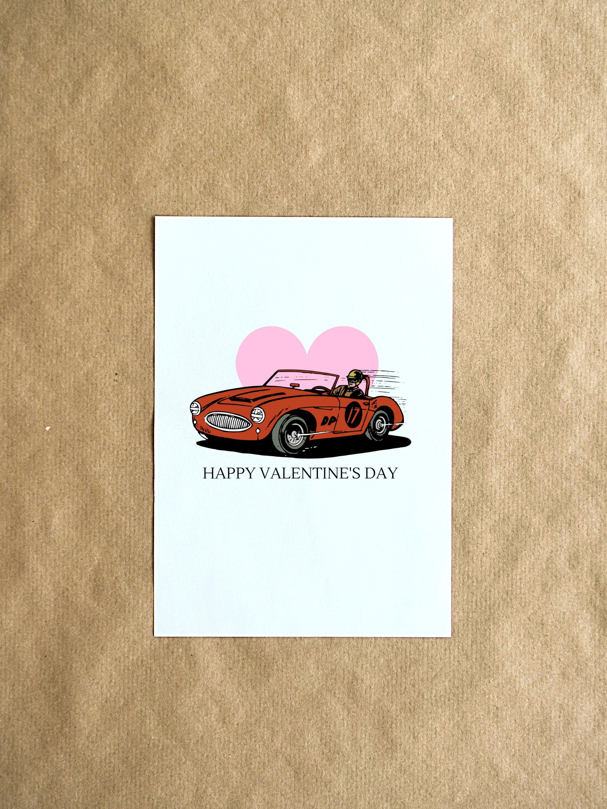 Sports Car Valentine's Day Printable Card for Him | Dad, Husband ...