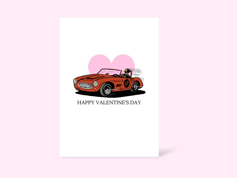 Sports Car Valentine's Day Printable Card for Him | Dad, Husband ...