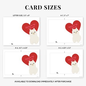 Cute Llama Valentine's Day Printable Card | Instant Digital Download - Etsy