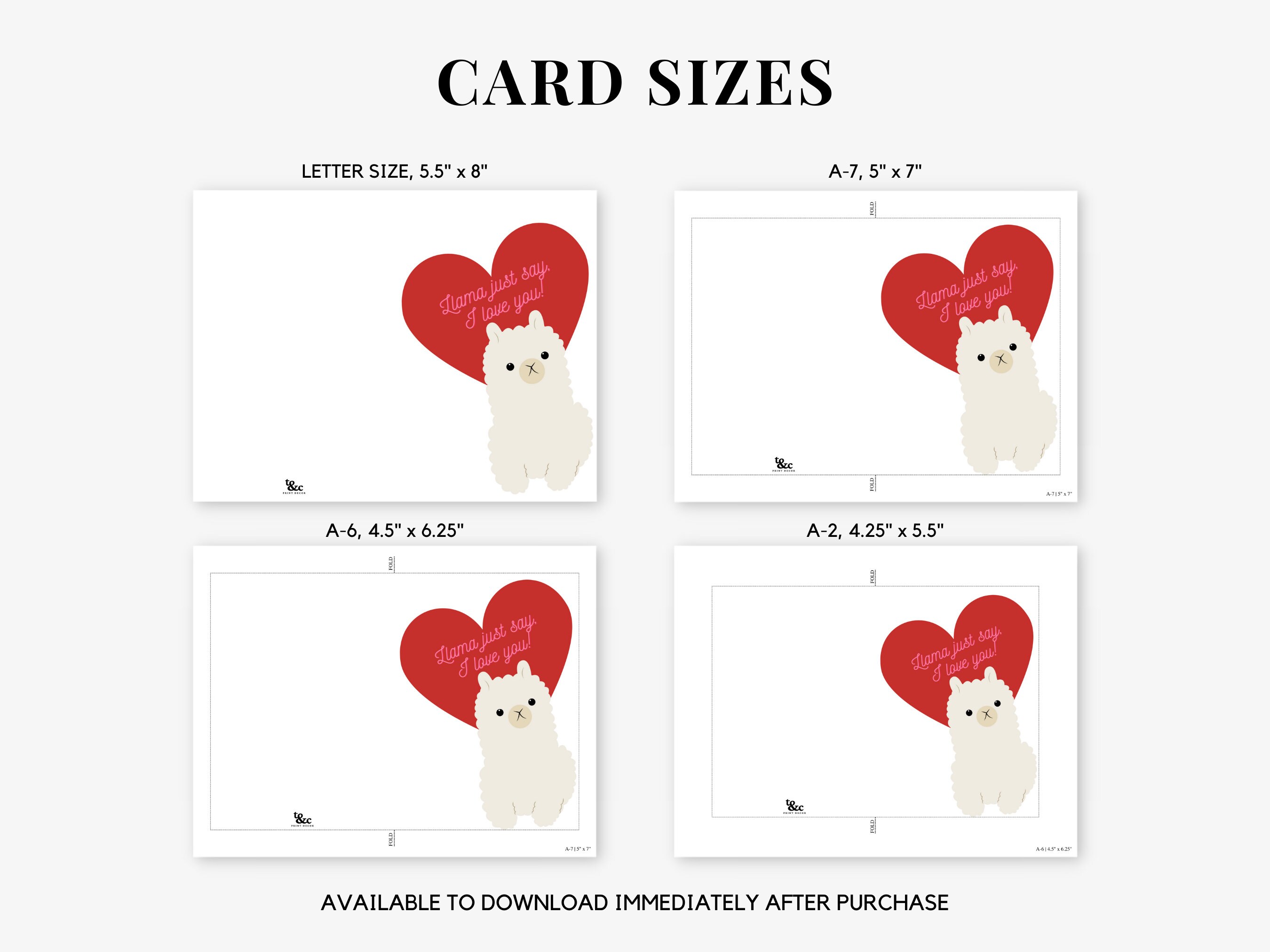 Cute Llama Valentine's Day Printable Card | Instant Digital Download - Etsy