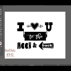 I Love You to the Moon and Back SVG | I Love You Shirt SVG | Valentines ...