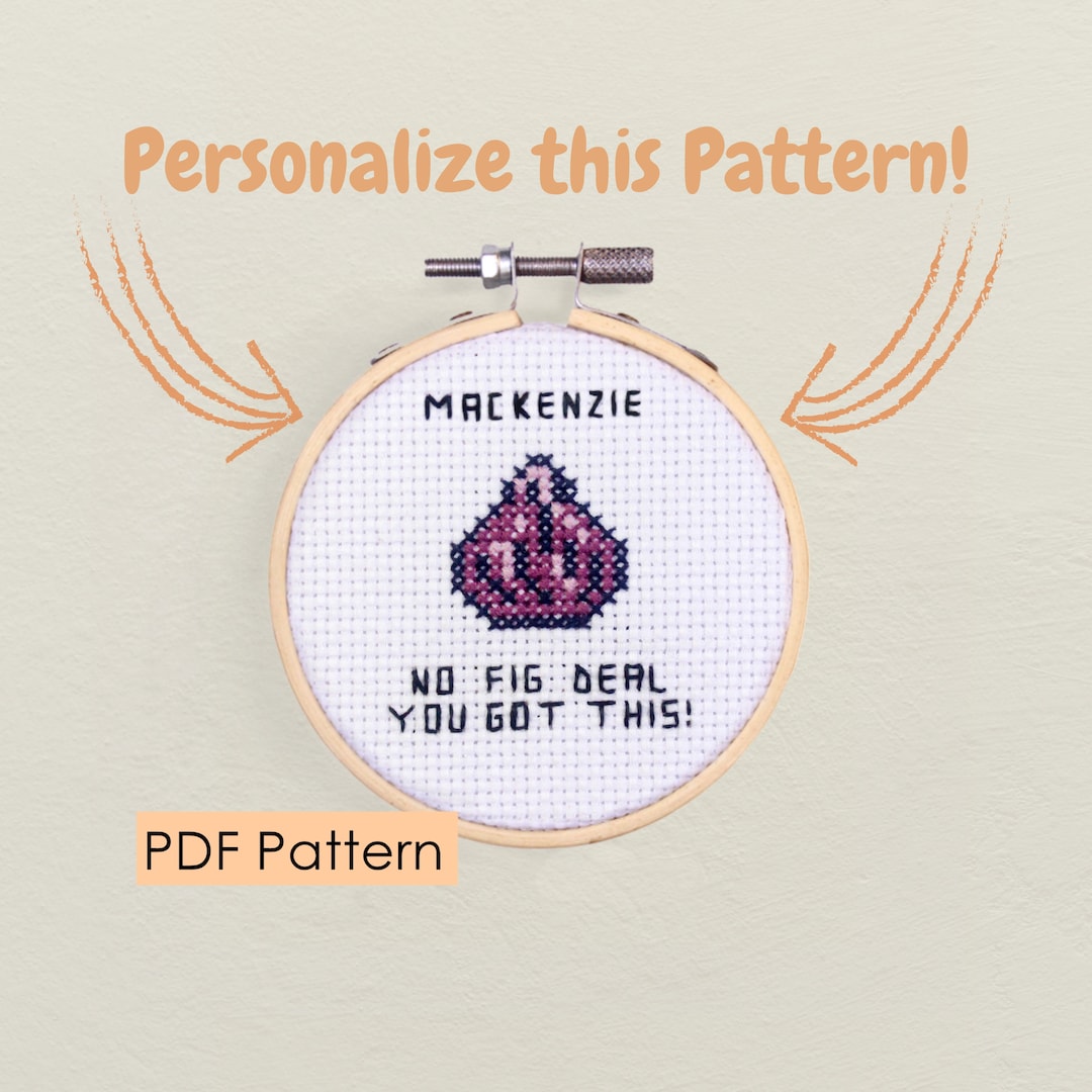 Fig Cross Stitch Pattern PDF Download - Customized Fig Pun Stitch ...