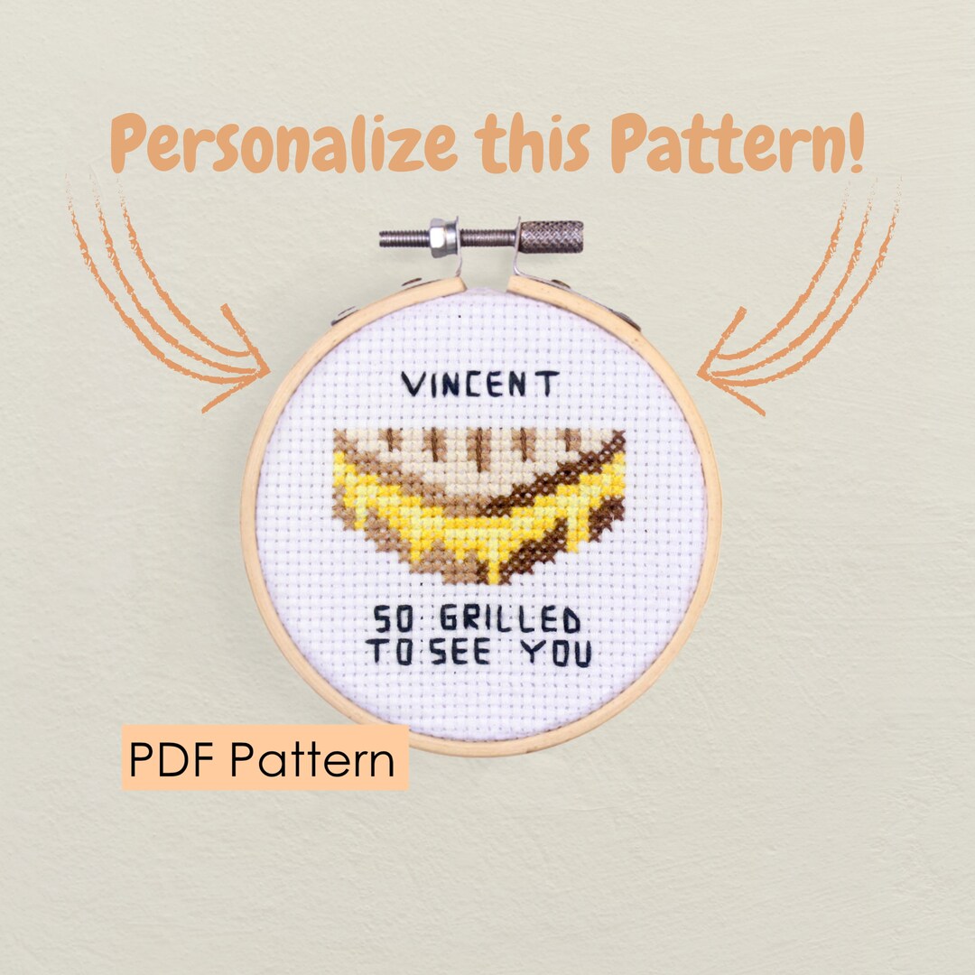 Grilled Cheese Cross Stitch Pattern PDF - Customized Pattern - PDF ...