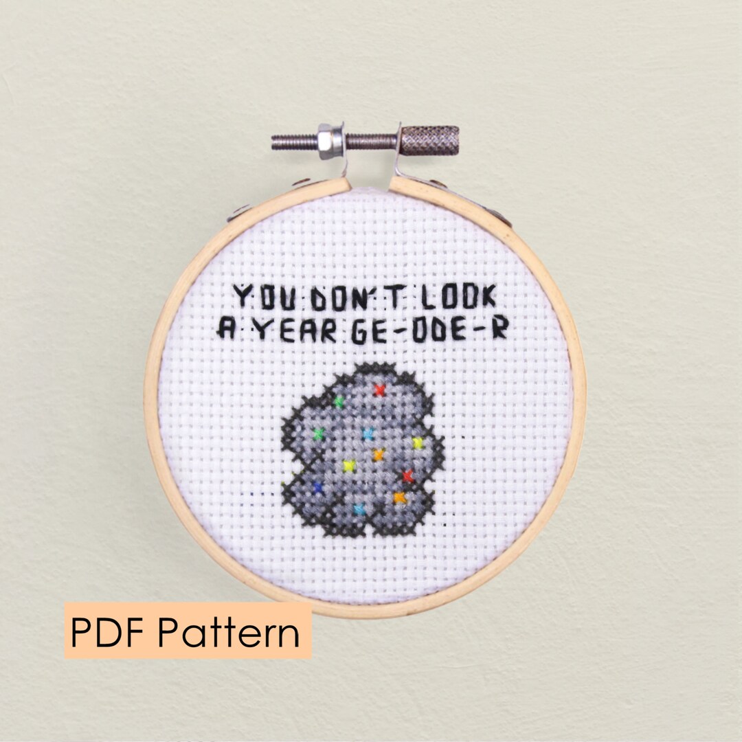 Geode Cross Stitch Pattern PDF Download - Cute Pun - Birthday Card ...