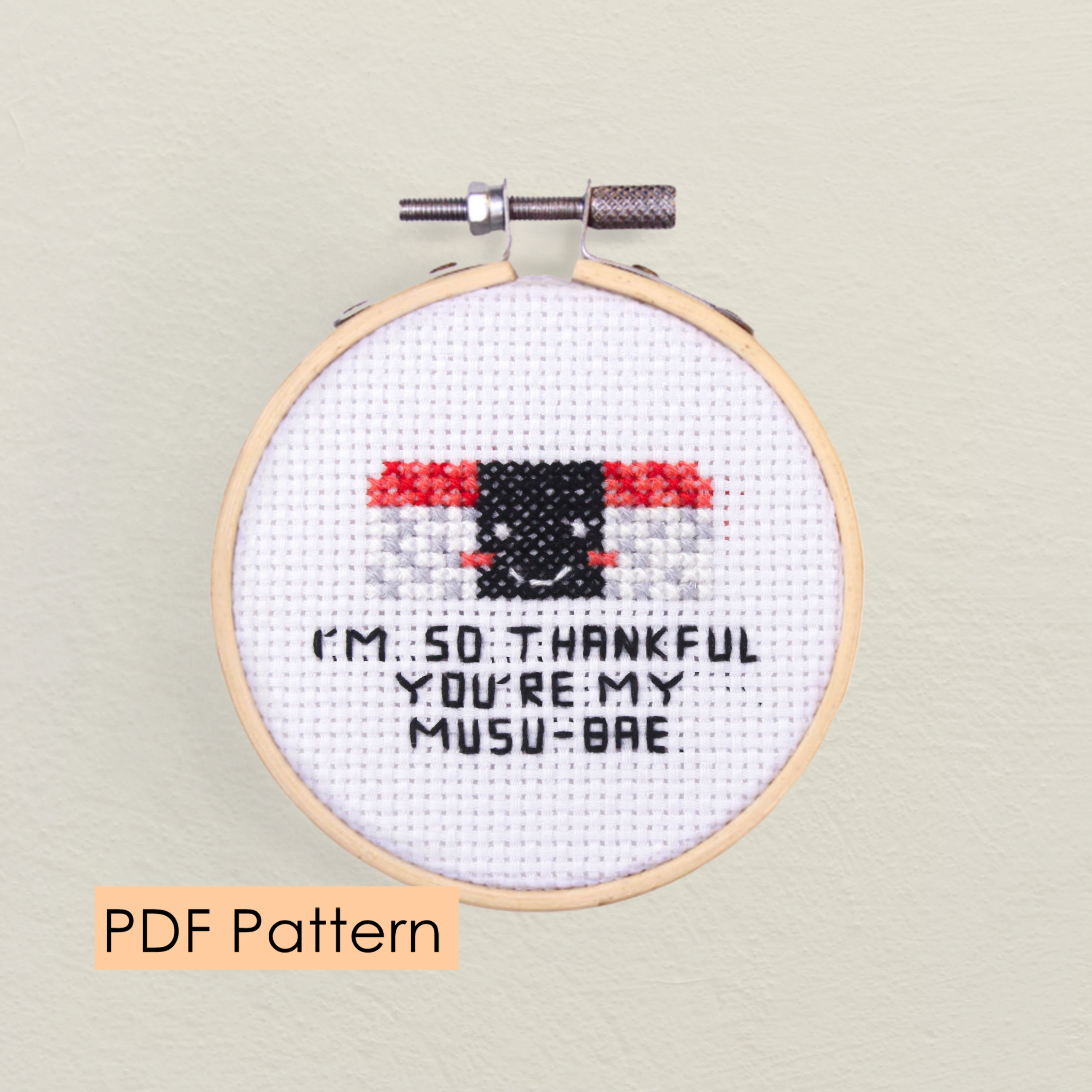 Spam Musubi Cross Stitch Pattern PDF Download Beginner Foodie Pun ...