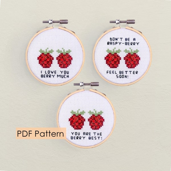 Raspberry Cross Stitch Pattern - Etsy