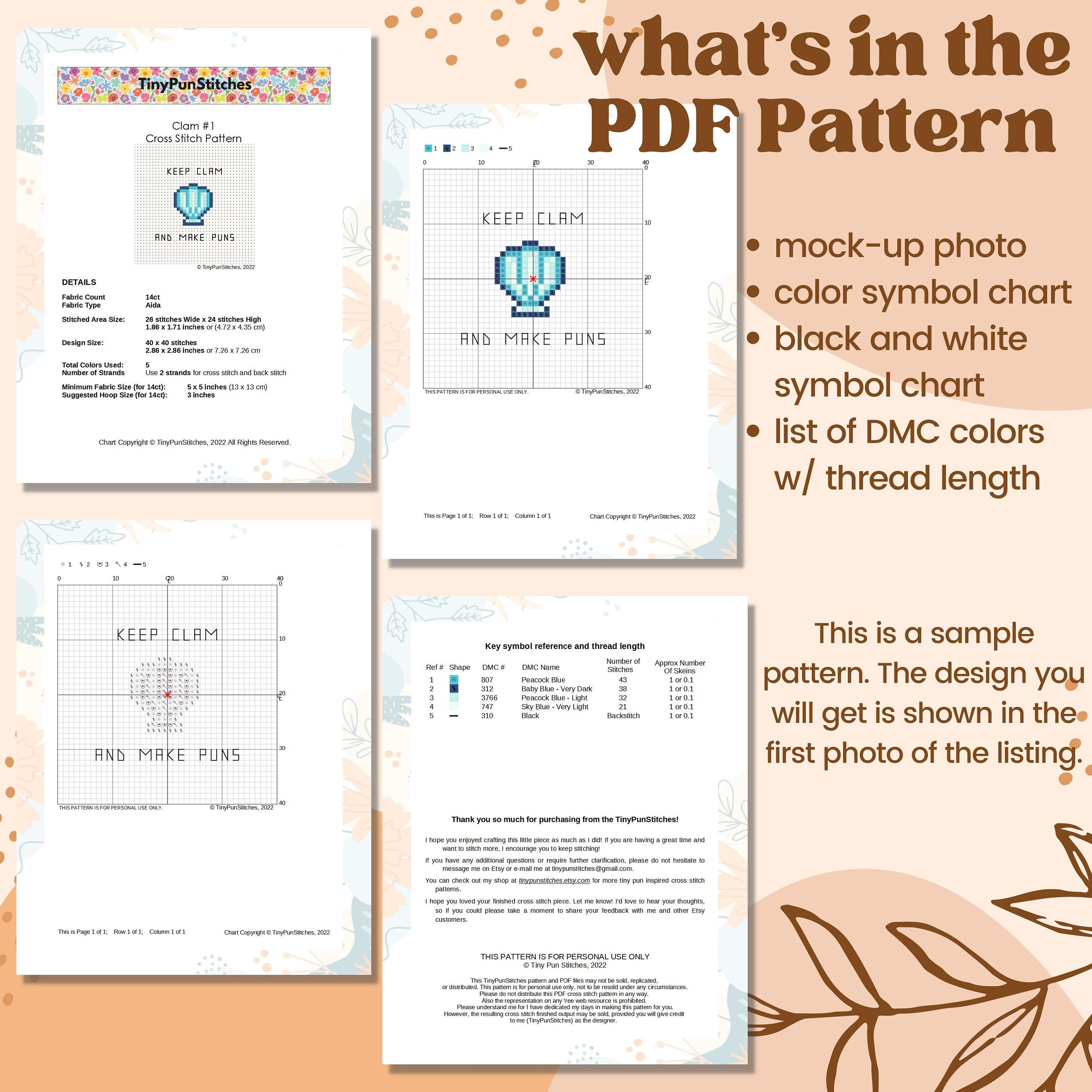 Mango Cross Stitch Pattern PDF Instant Download Cute Fruit - Etsy