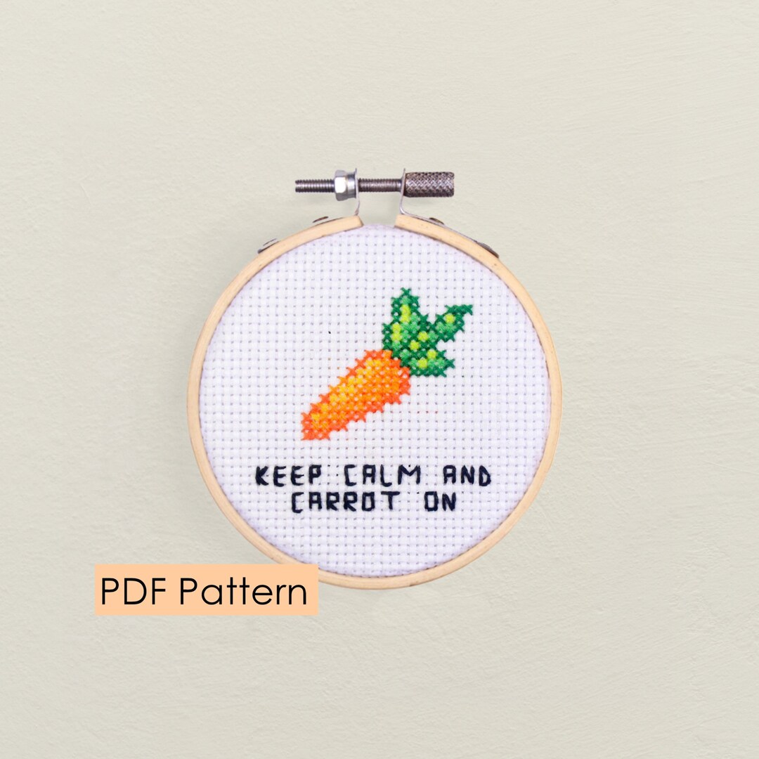 Carrot Cross Stitch Pattern PDF Download - Keep Calm and Carrot on ...