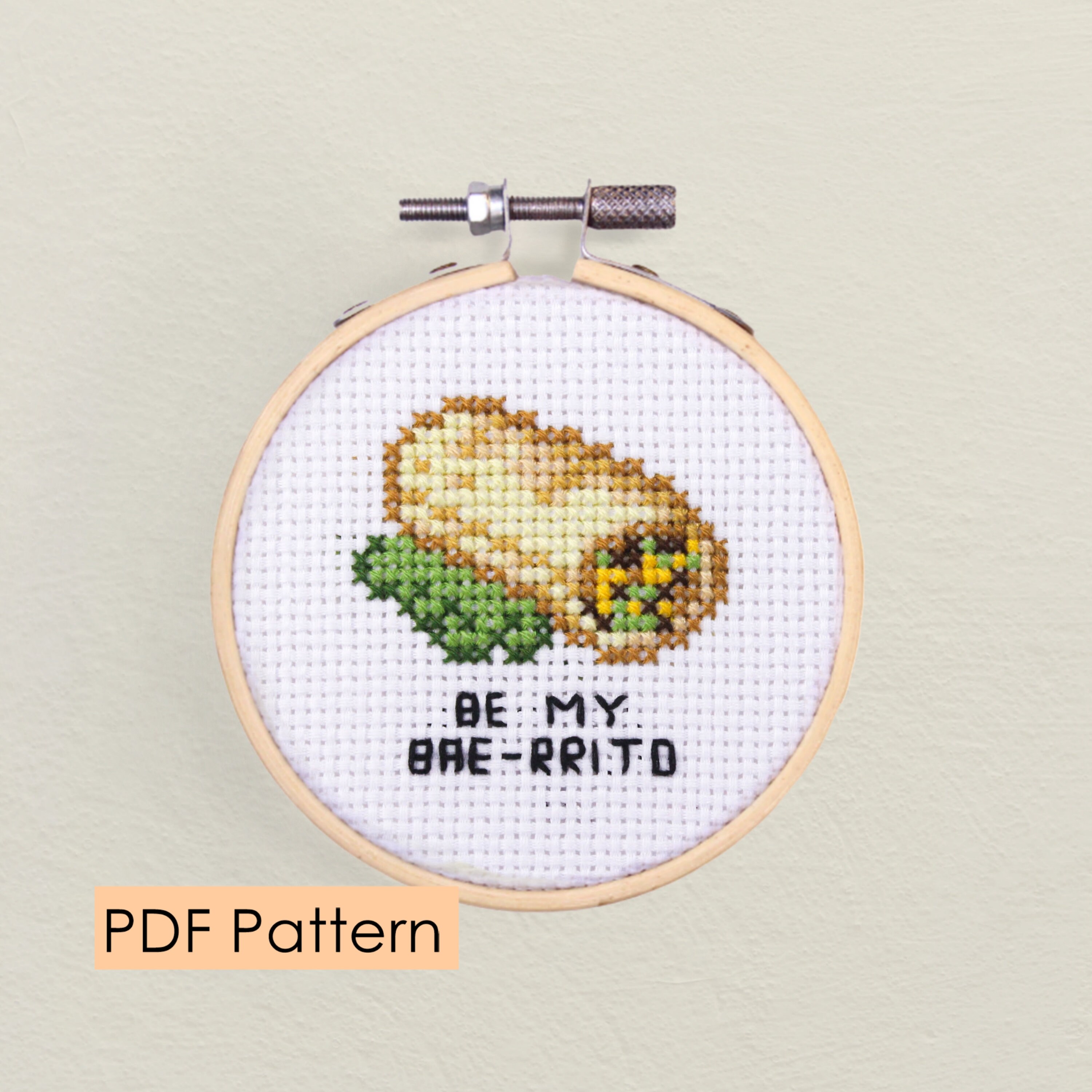 Burrito Cross Stitch Pattern PDF Instant Download Burrito Beginner Easy ...