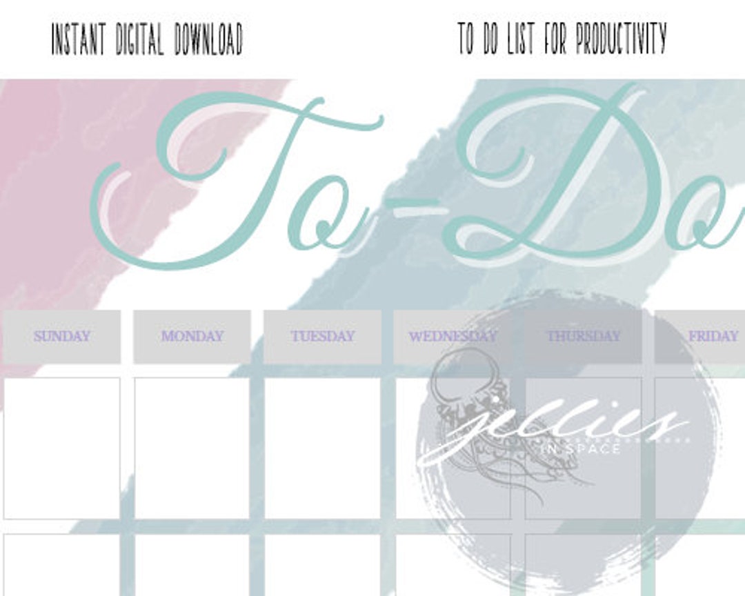 Printable Pastel to Do List - Etsy