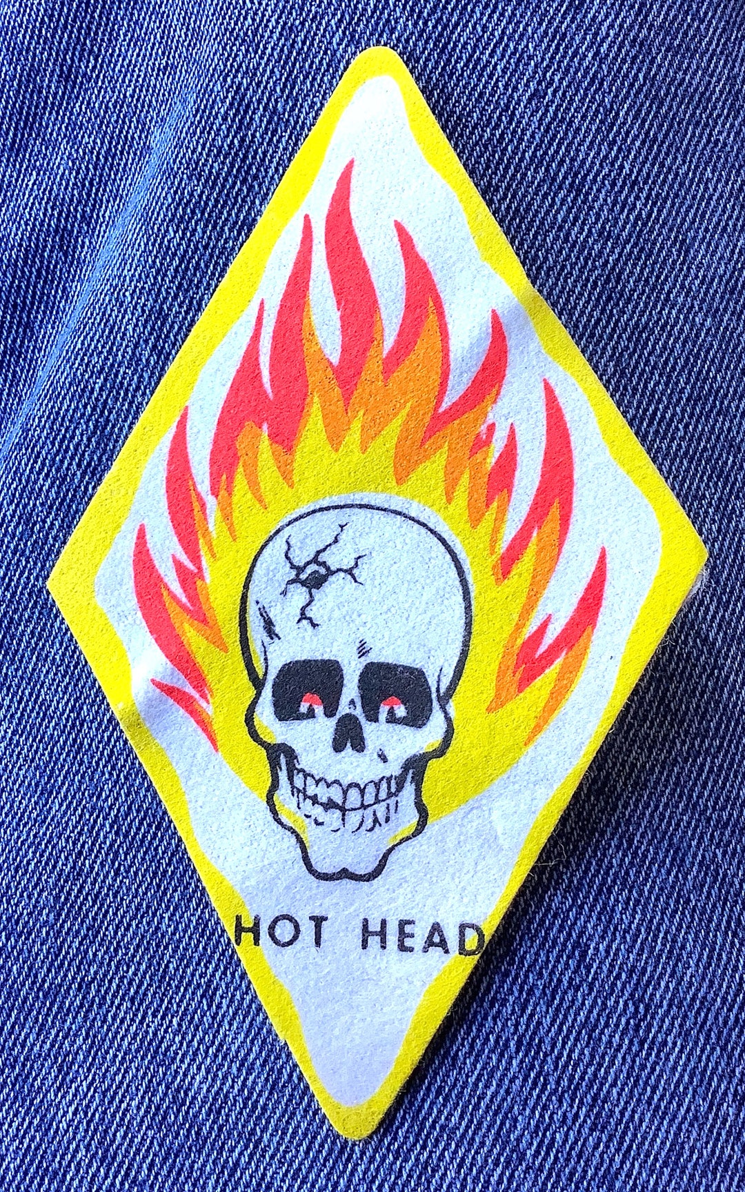 Vintage 1960's Hot Head Flaming Skull Patch - Etsy