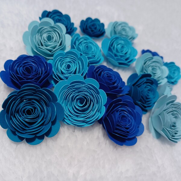 Blue Paper Flowers - Etsy