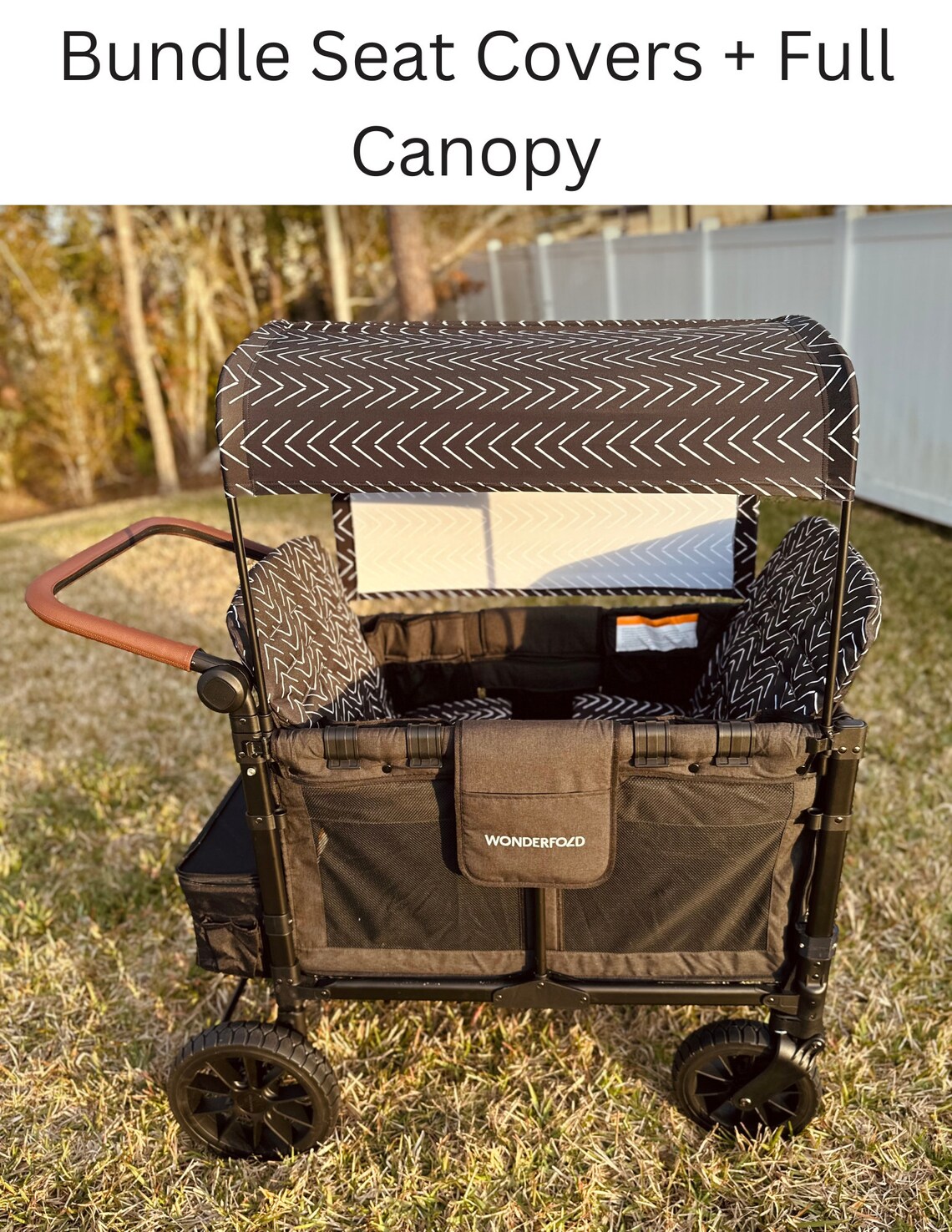 Custom Floral Teal Embroidery UV50+ Wonderfold Wagon Canopy or Seat ...