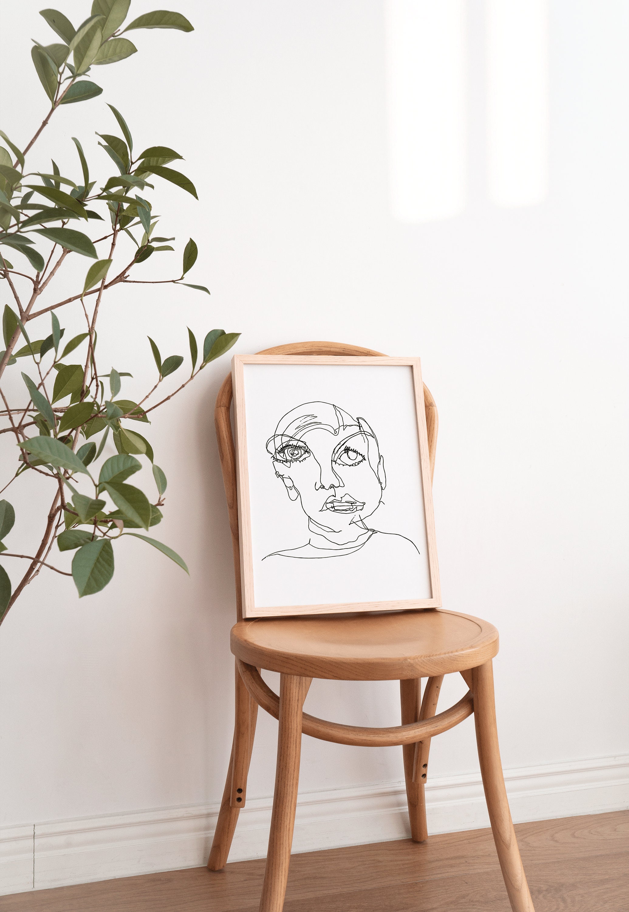 Female Line Portrait, One Line Drawing, Continuous Line Art, Black and ...