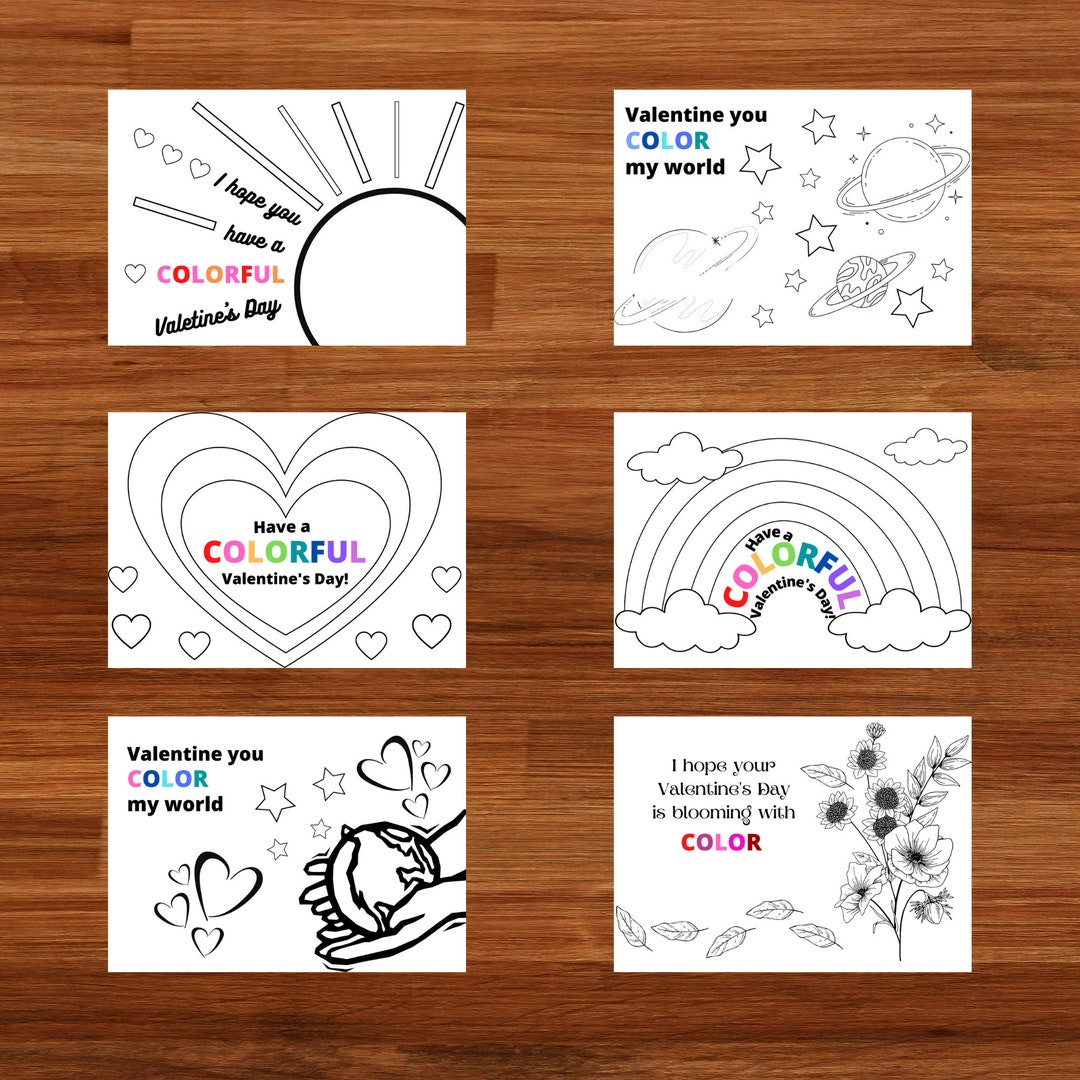 Kid's Valentine Coloring Sheets/color Your Own Printable/classroom ...