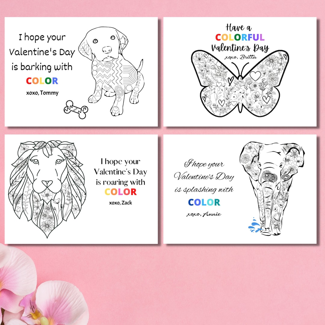 Kid's Valentine Coloring Sheets,color Your Own Printable,classroom ...