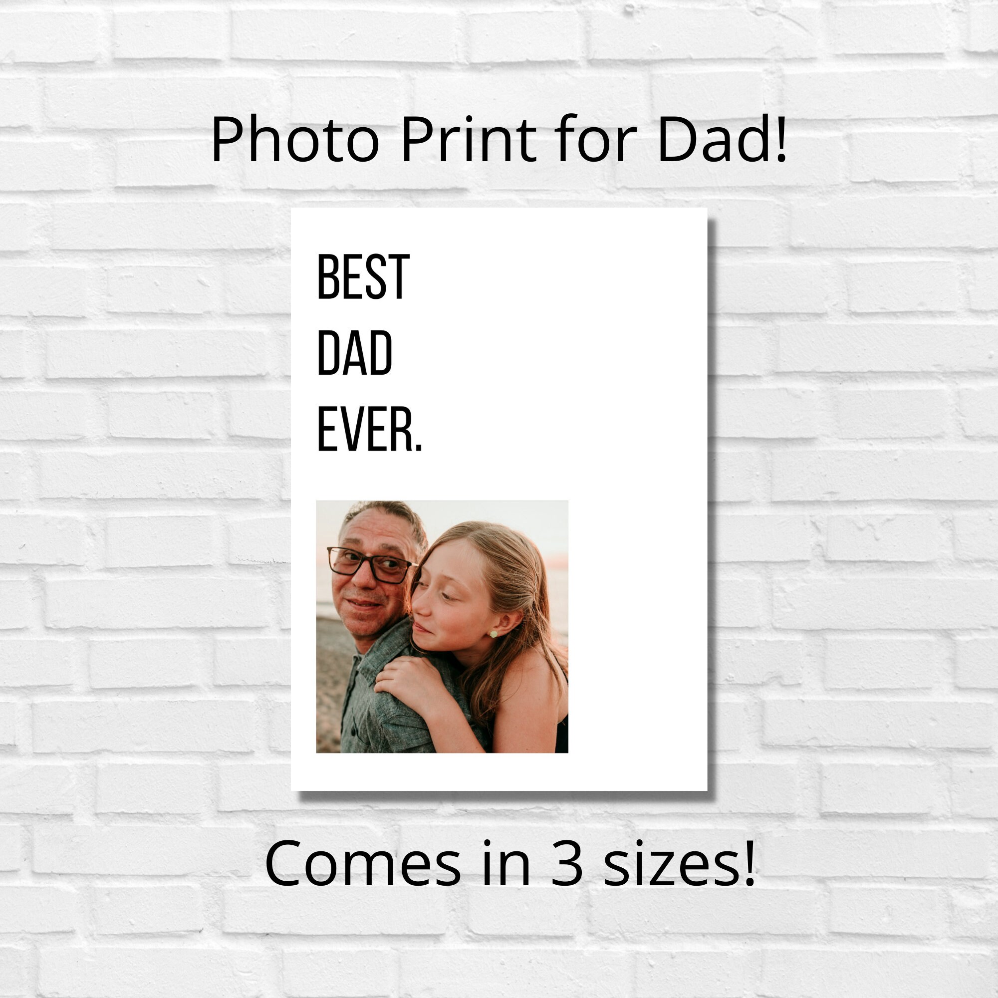 Father's Day Photo Art Print, Best Dad Ever Wall Decor, Editable Corjl ...