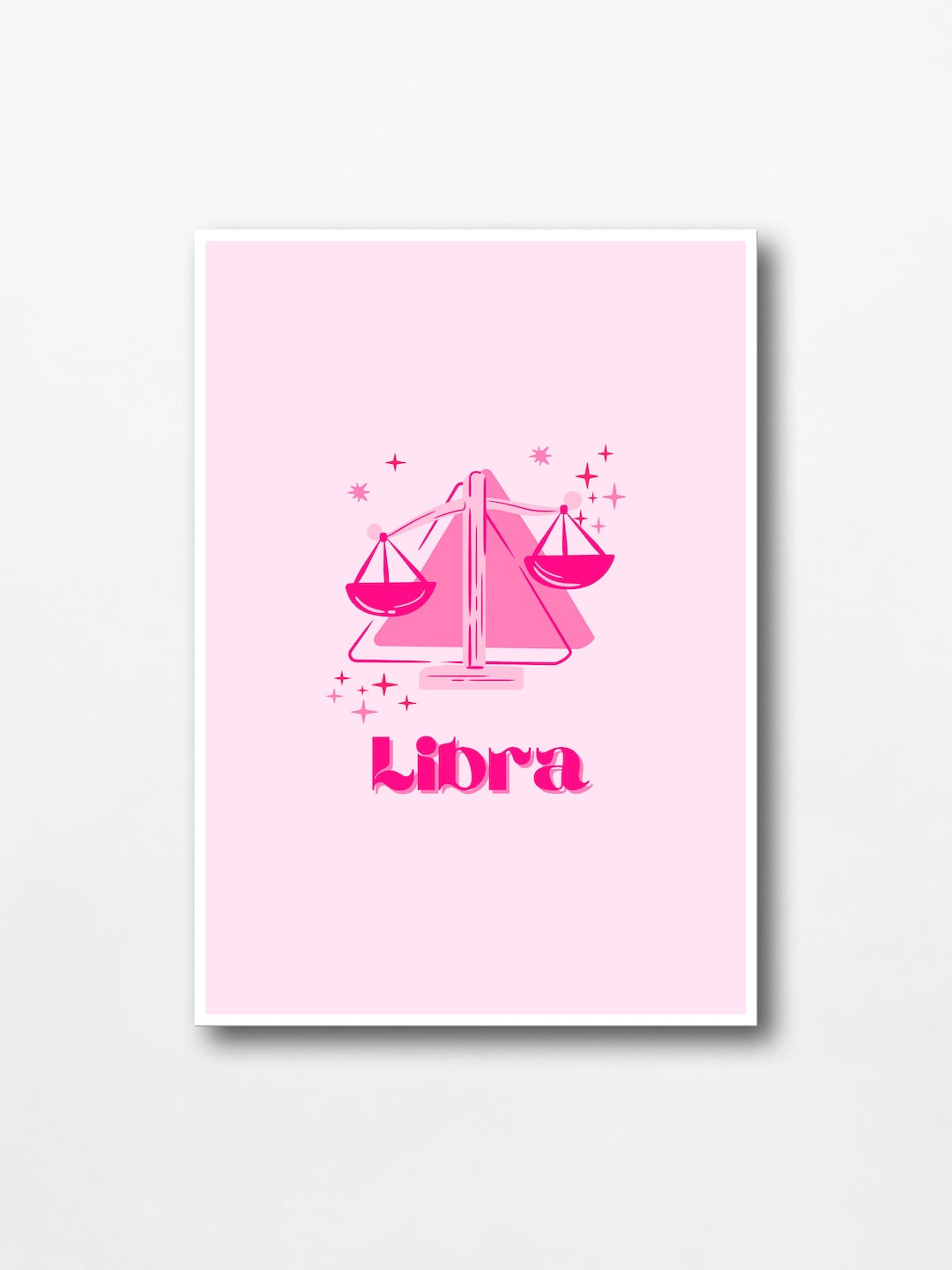 Libra Zodiac Sign Wall Art, Pink Wall Art, Preppy Wall Art, Pink Room ...