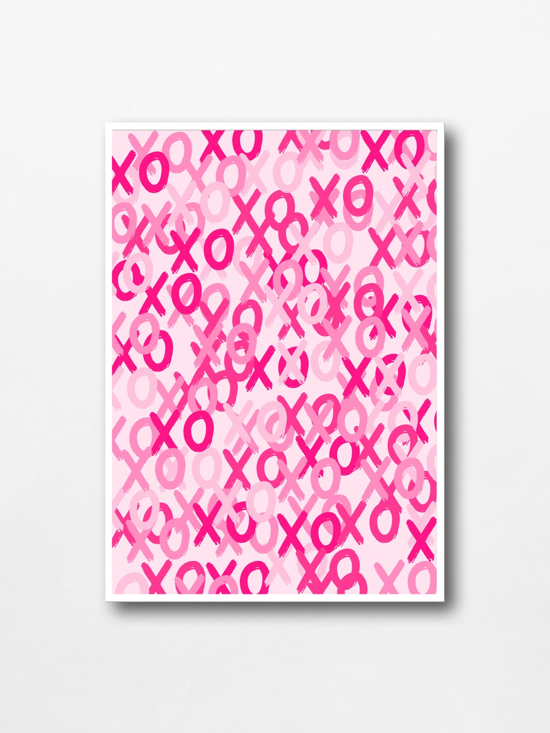 Pink Preppy Wall Art Print: XOXO Pattern (digital Download) - Etsy